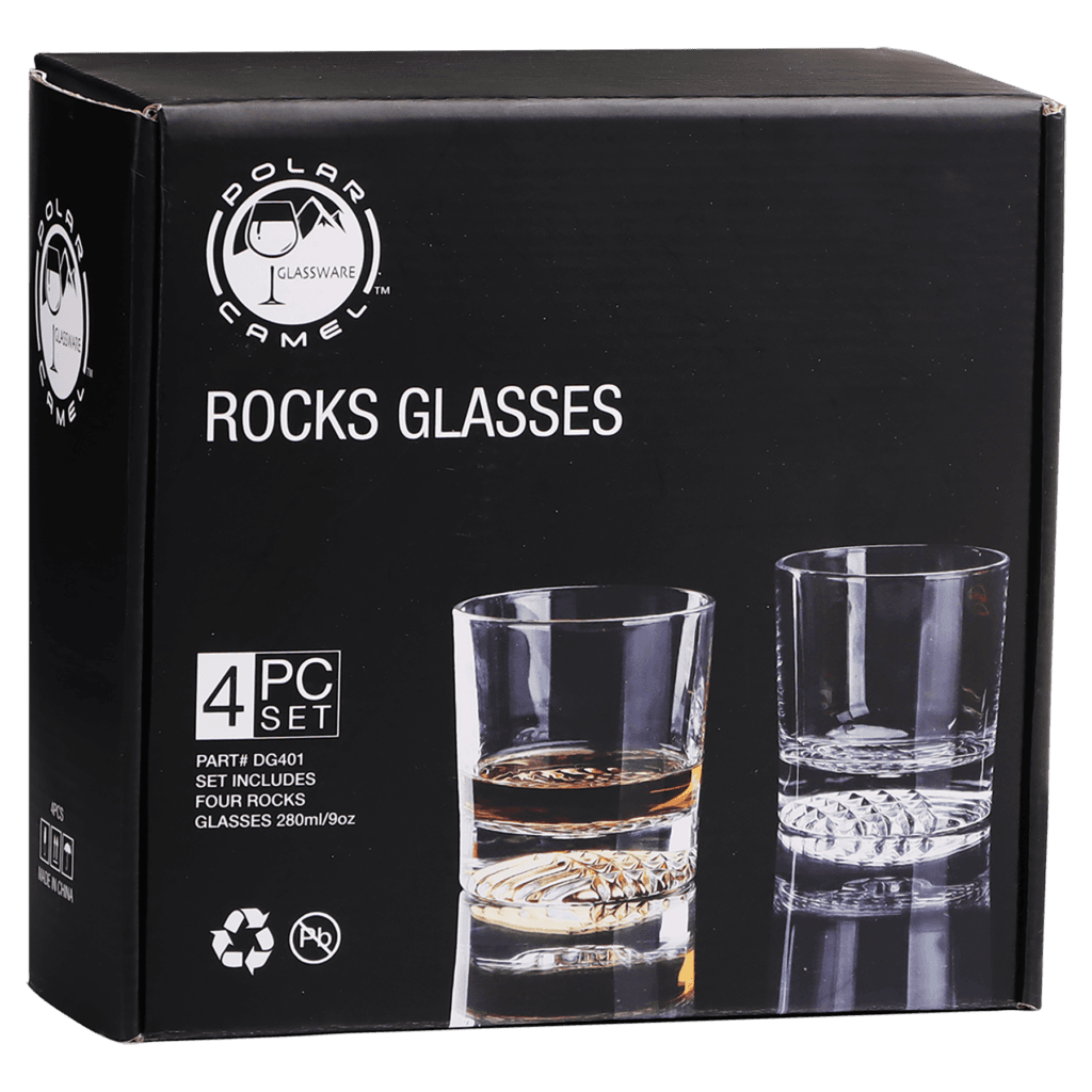 Polar Camel Round Rocks Glasses Set of Four