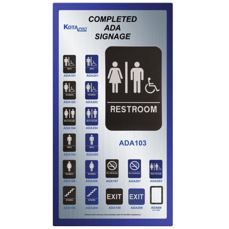 6X9 ADA Complaint Signage with Raised Braille – Black / White